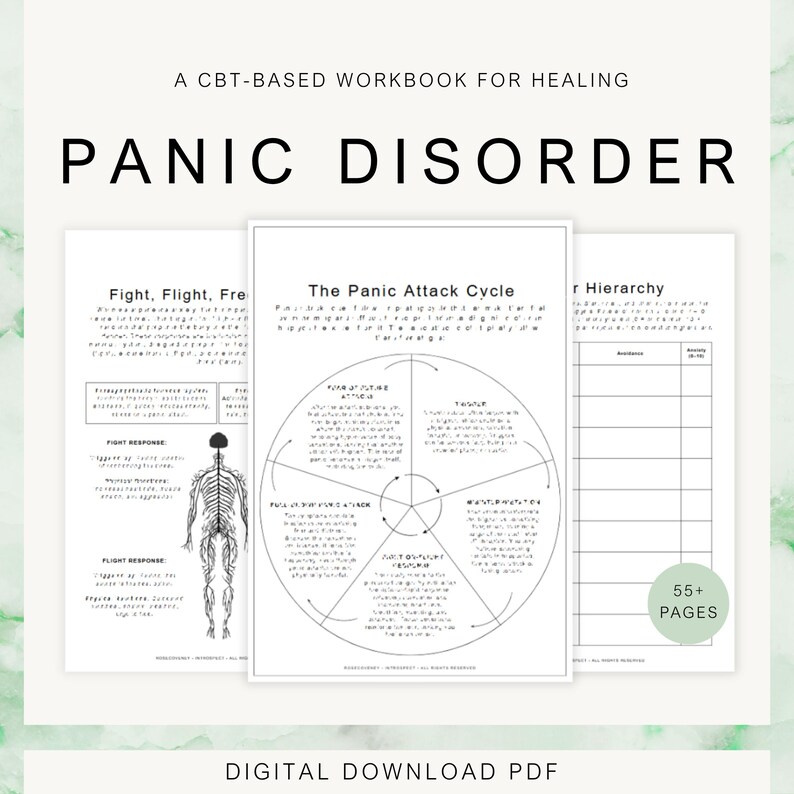 Panic Disorder Workbook: CBT & DBT Self-help Journal (PDF Download A4 ...