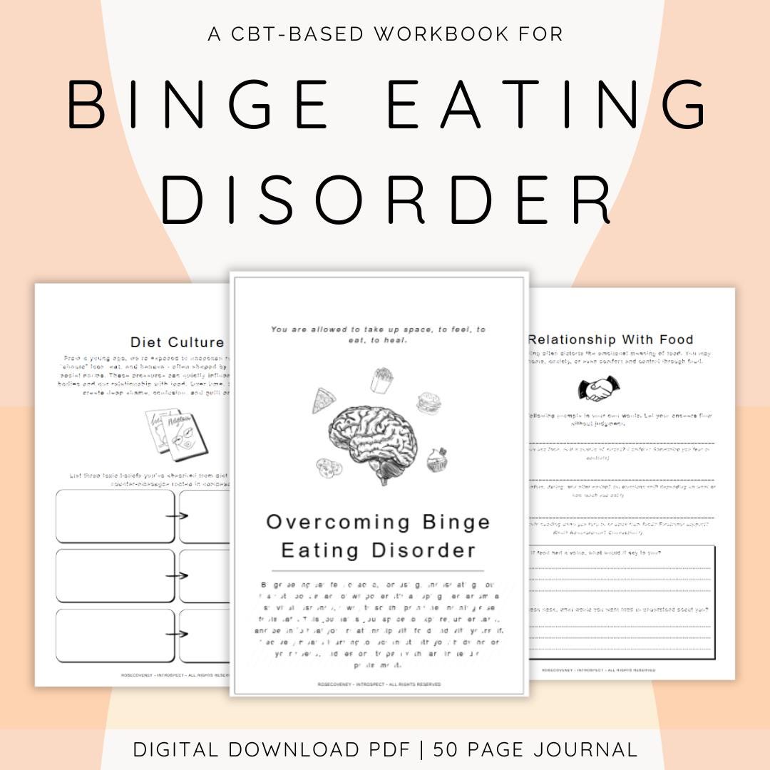 Binge Eating Disorder Workbook: CBT Therapy, Food Relationship Journal ...