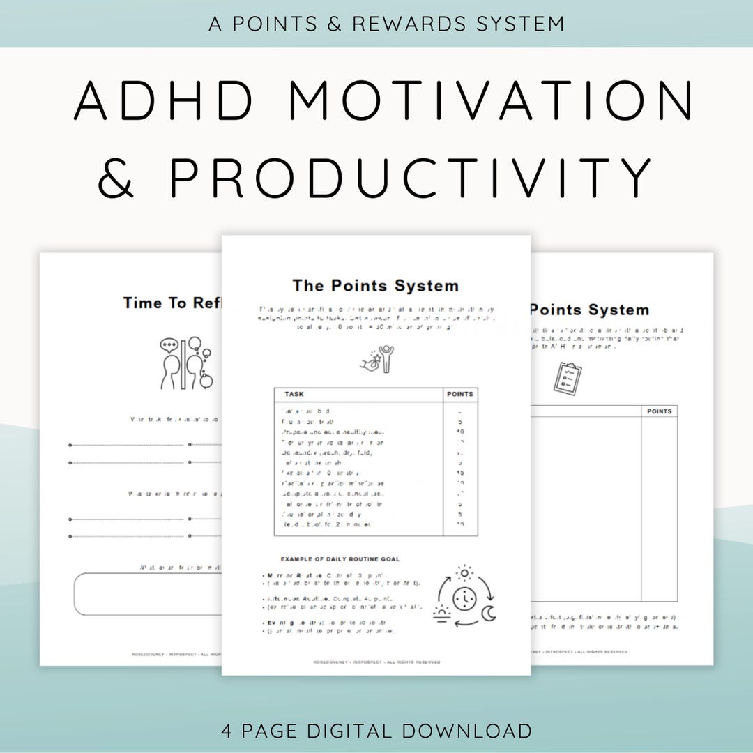 Points System Technique for ADHD Workbook, Worksheet for Focus ...