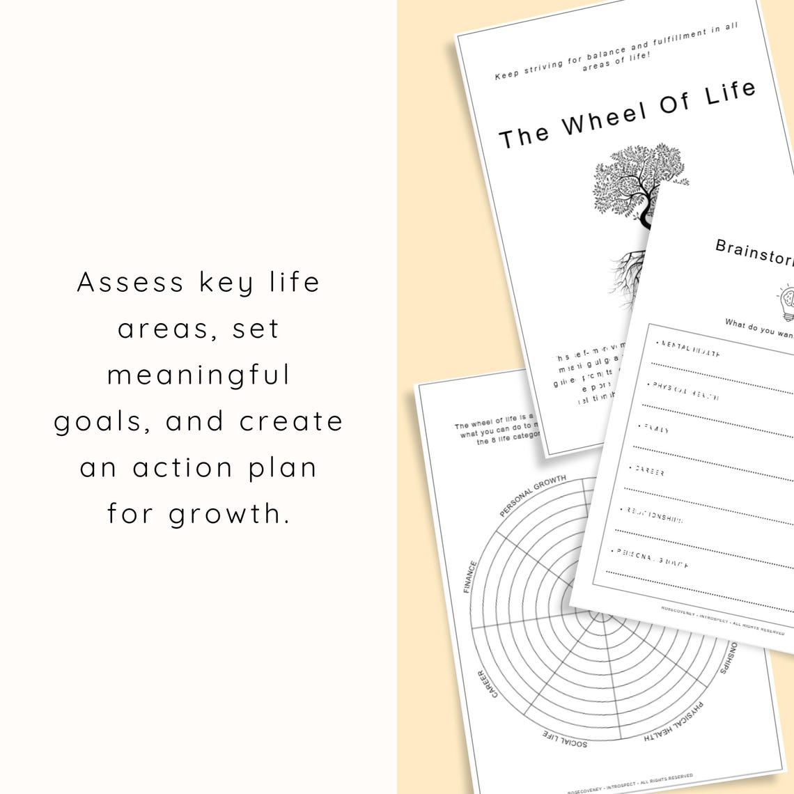 Wheel of Life Workbook: Goal Setting & Self-discovery (PDF Download A4 ...