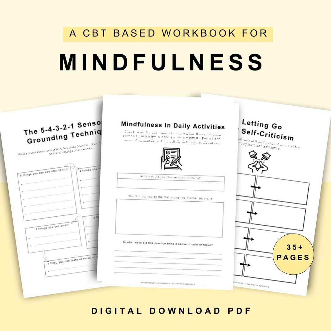 Mindfulness Workbook Journal, Self-help Guide With CBT & DBT Techniques ...