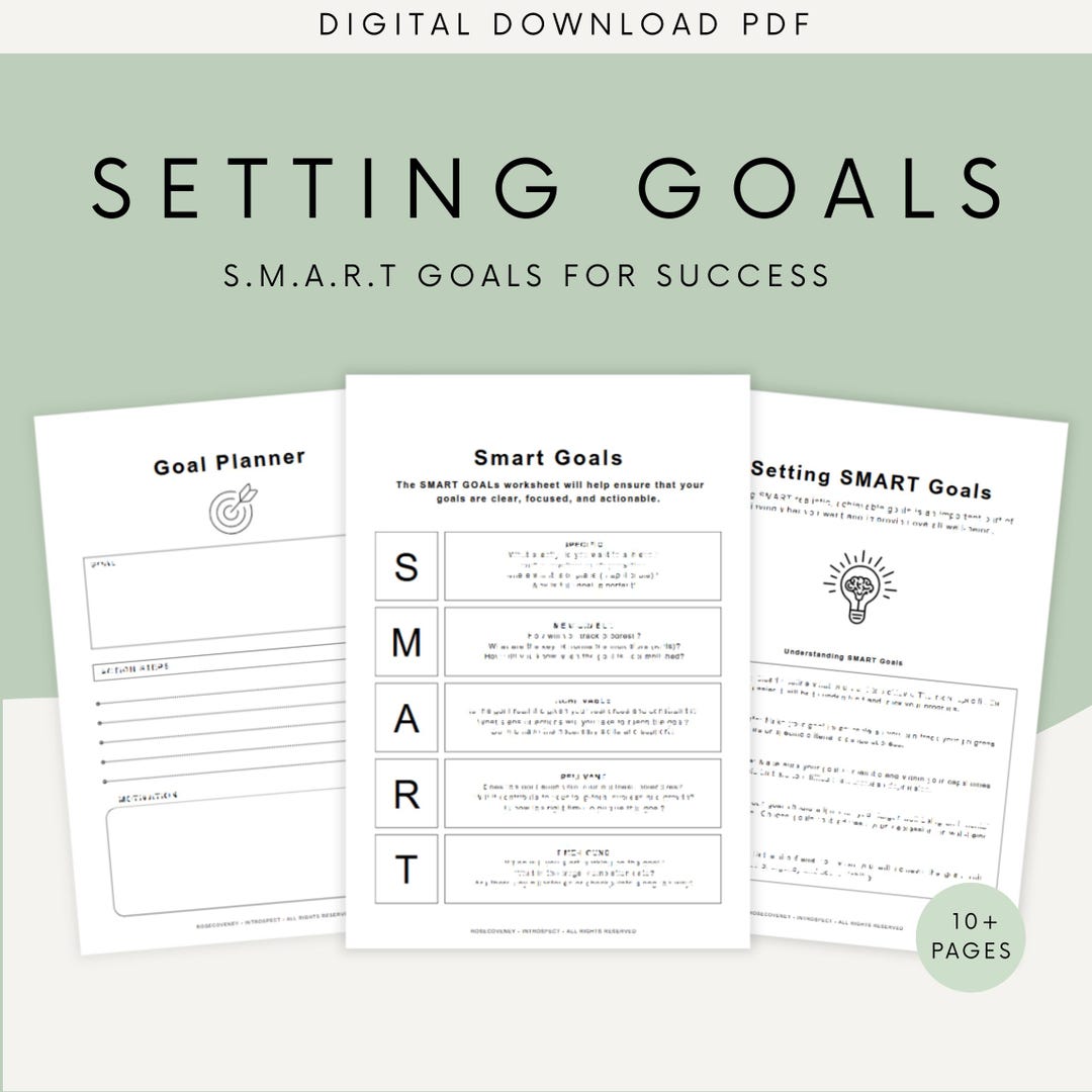 S.M.A.R.T. Goals DBT Workbook, Self-improvement, Mental Health Self ...