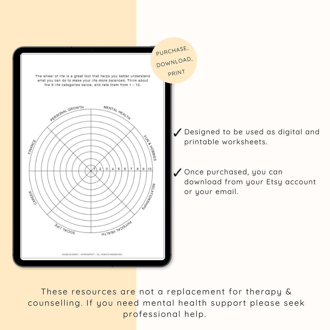 Wheel of Life Workbook: Goal Setting & Self-discovery (PDF Download A4 ...