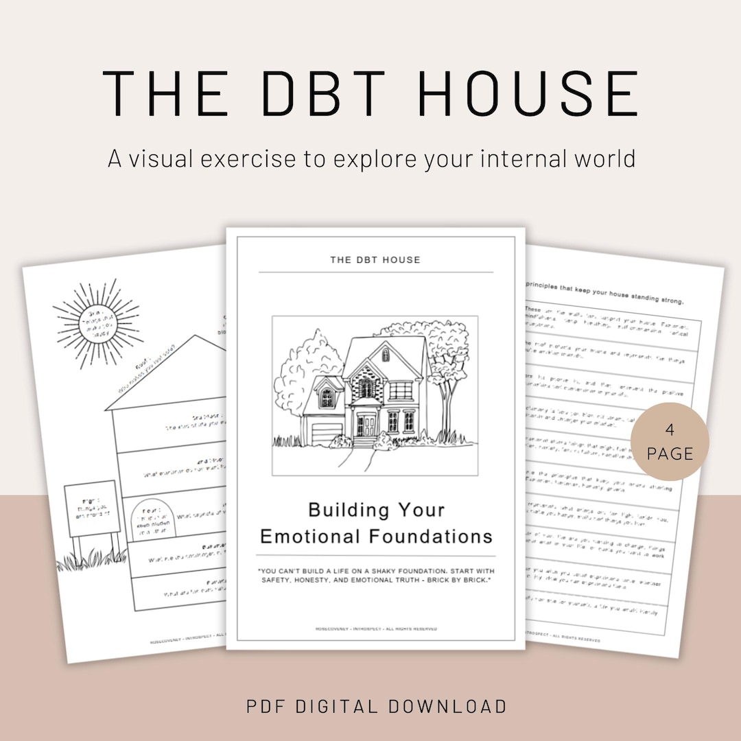 DBT House Worksheet: Emotional Regulation & Coping Skills (PDF Download ...