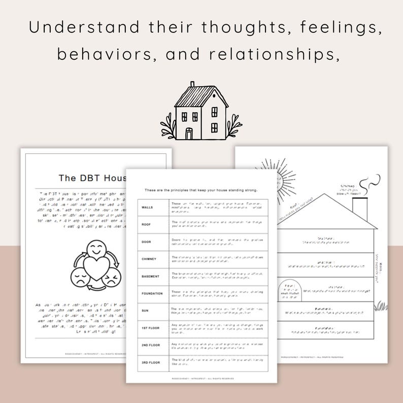DBT House Worksheet: Emotional Regulation & Coping Skills (PDF Download ...