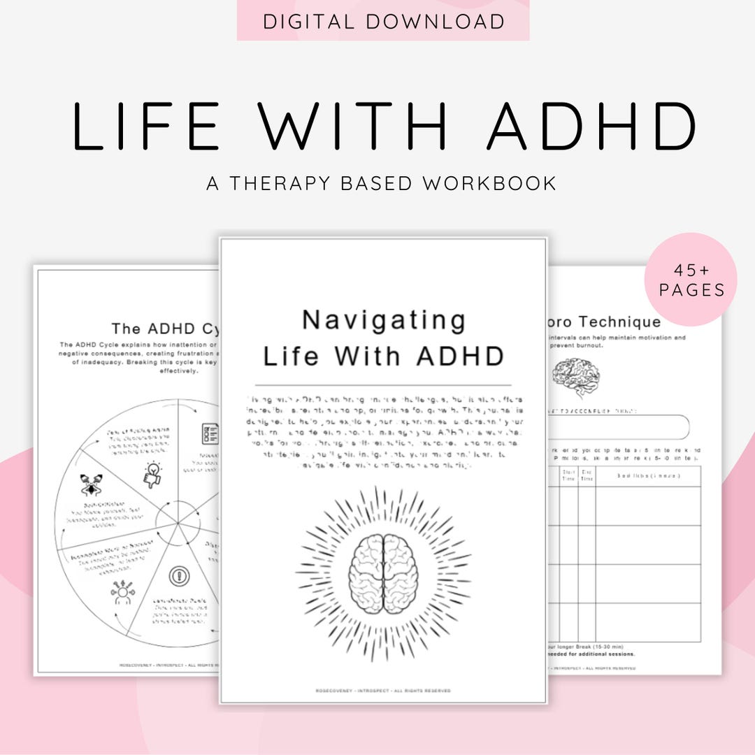 ADHD Workbook: CBT DBT Self Help Mental Health Guide, Mindfulness ...