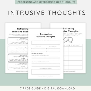 Intrusive Thoughts Worksheets, OCD, Processing Worksheet, CBT DBT ...