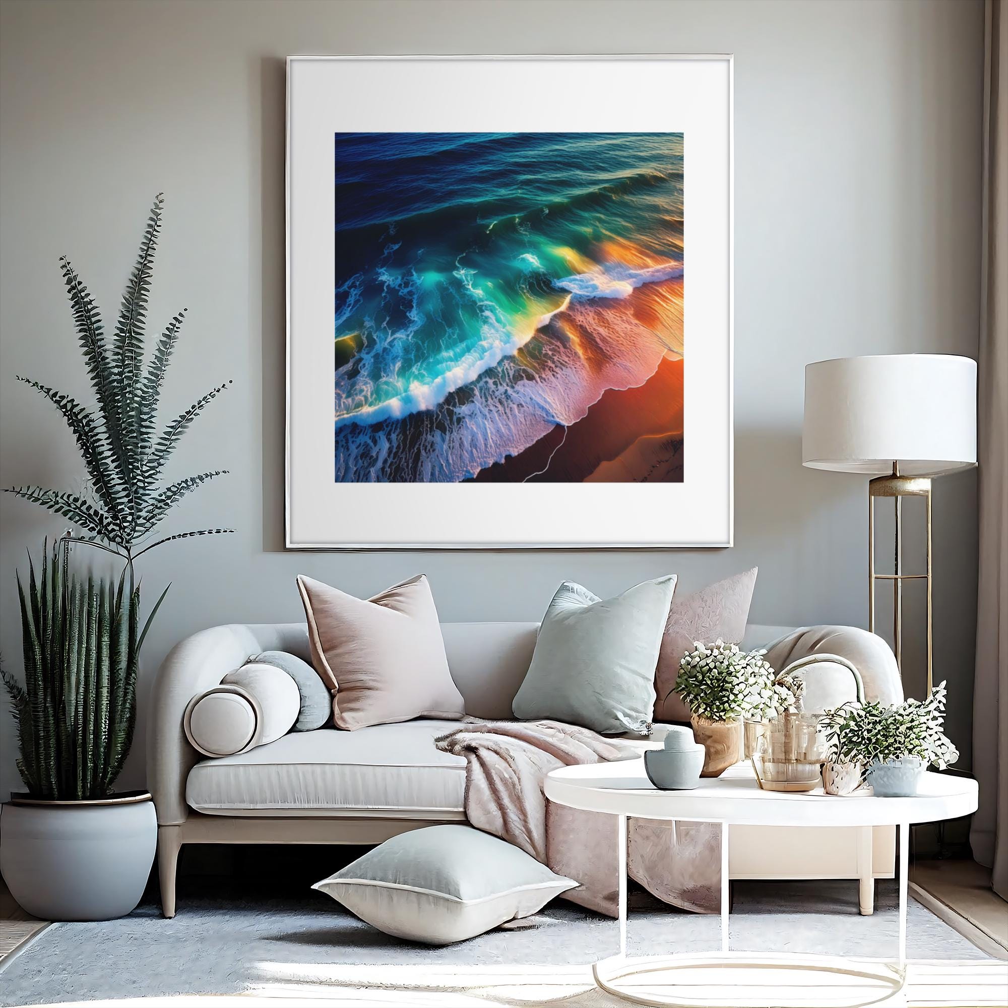 Waves, Ocean Waves, Wall Art, Home Decor, Abstract, Glowing, Vibrant - Etsy