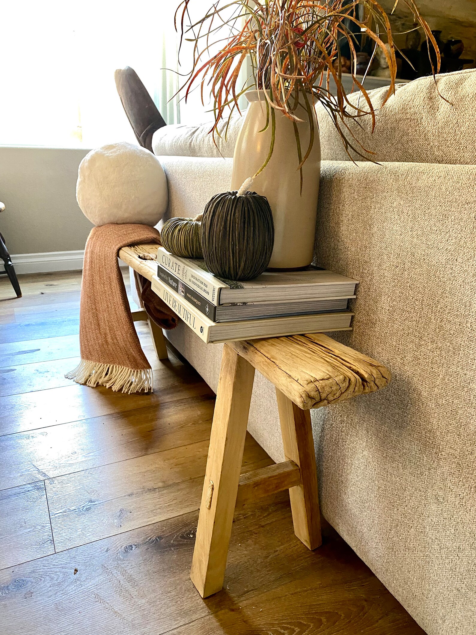 Vintage Rustic Skinny Elm Bench Vintage Reclaimed Elm Wood - Etsy