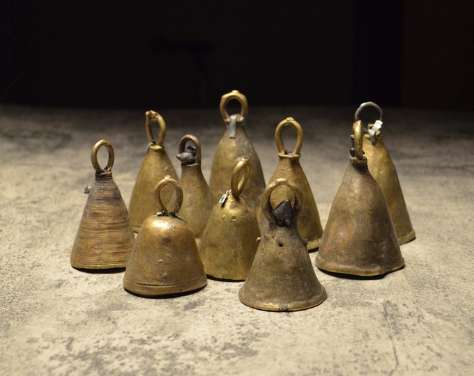 Small Vintage African Cow Bells | Christmas Antique Brass Bells ...