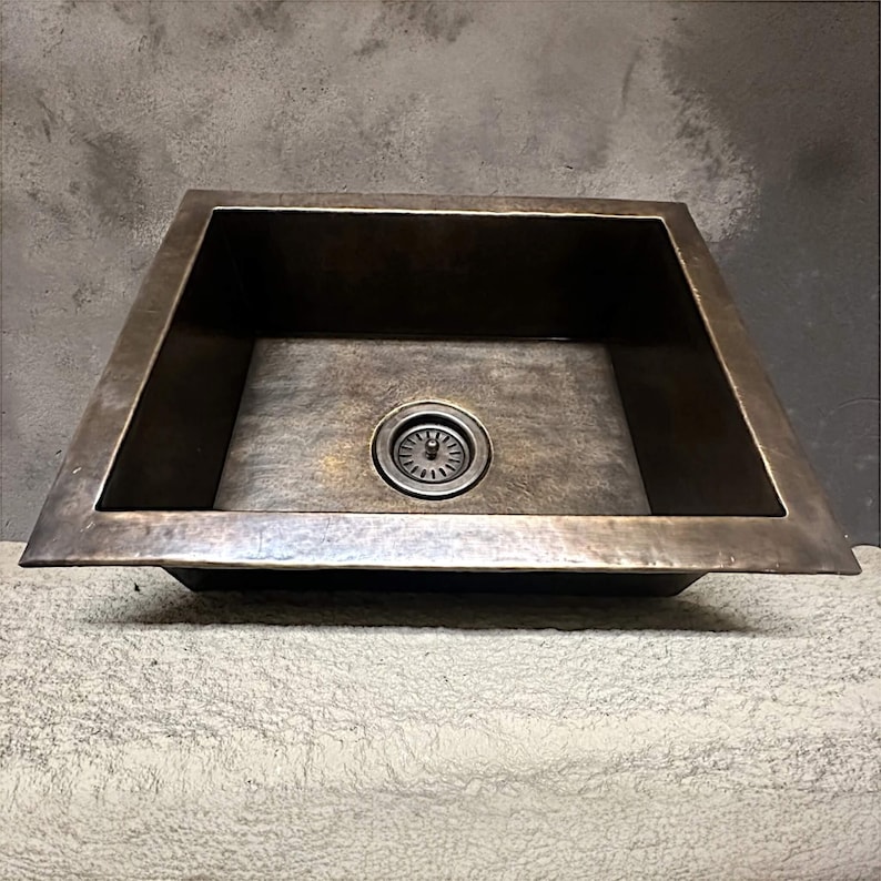 Handcrafted Undermount Kitchen Sink Brushed Bronze Finish — Hammered ...