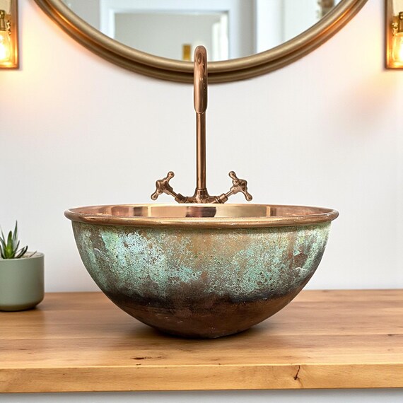 Copper Patina Vessel Sink