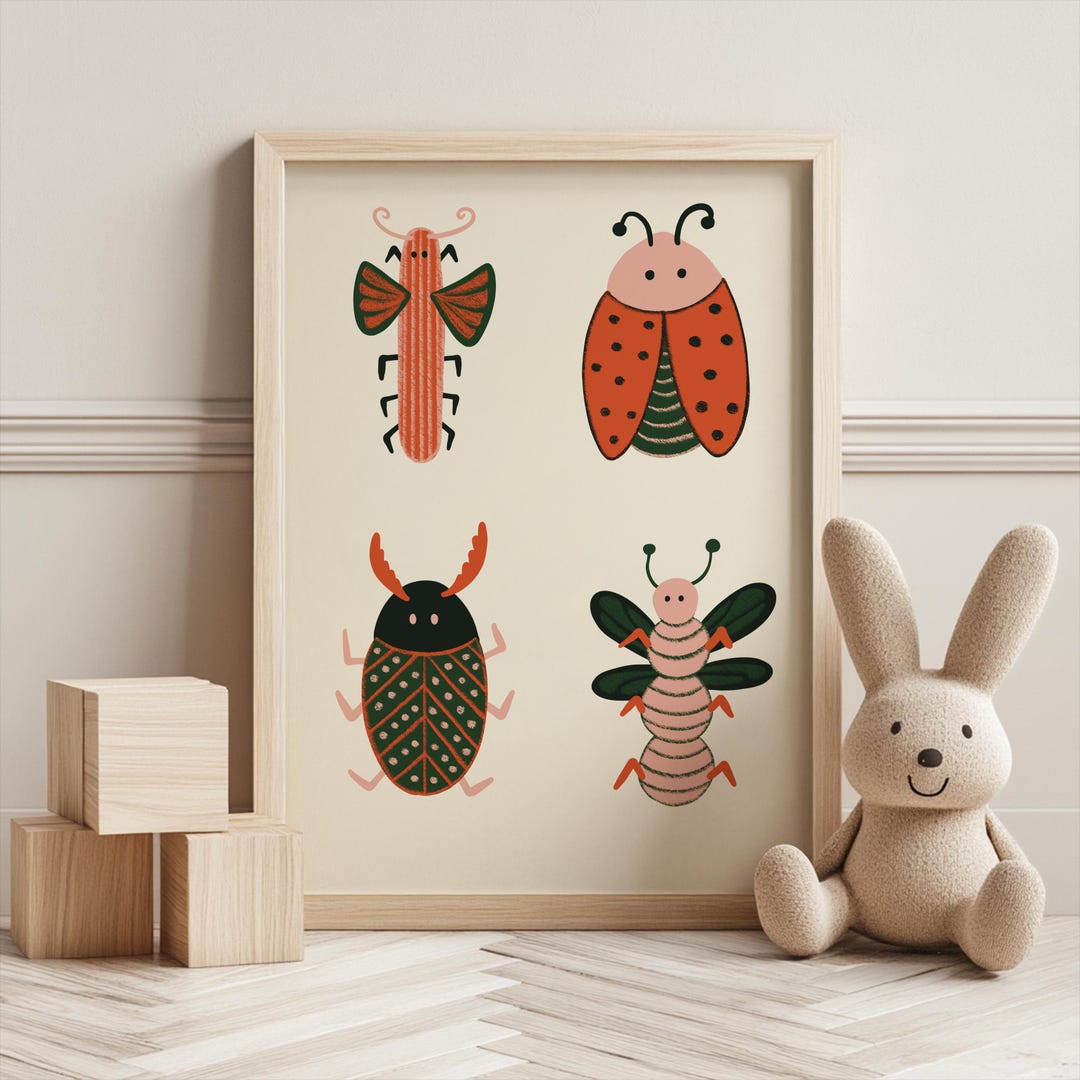 Print-ready Poster for Download – Cute Hand-drawn Bugs for the Children ...