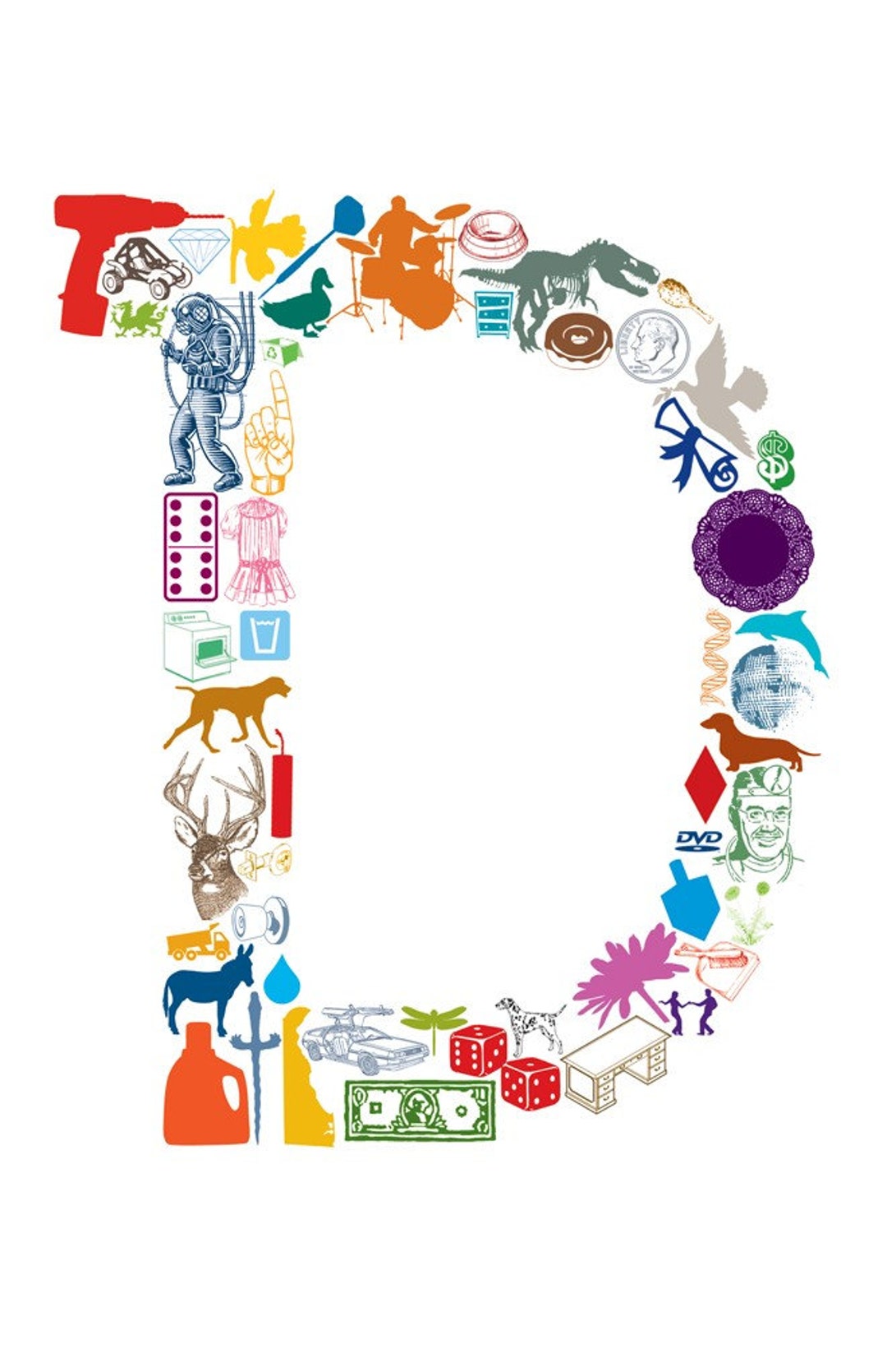 D is For... (11 X 17 Letter D Poster Print) | Gift for Baby Nursery ...