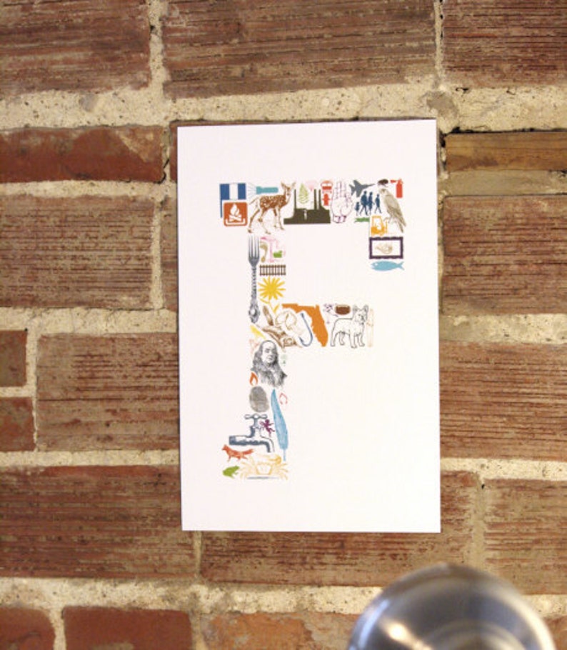 F is For... (11 X 17 Letter F Poster Print) | Gift for Baby Nursery ...