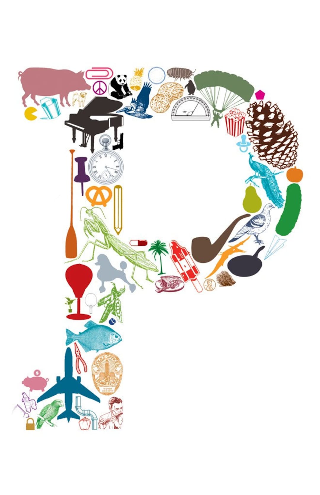 P is For... (11 X 17 Letter P Poster Print) | Gift for Baby Nursery ...