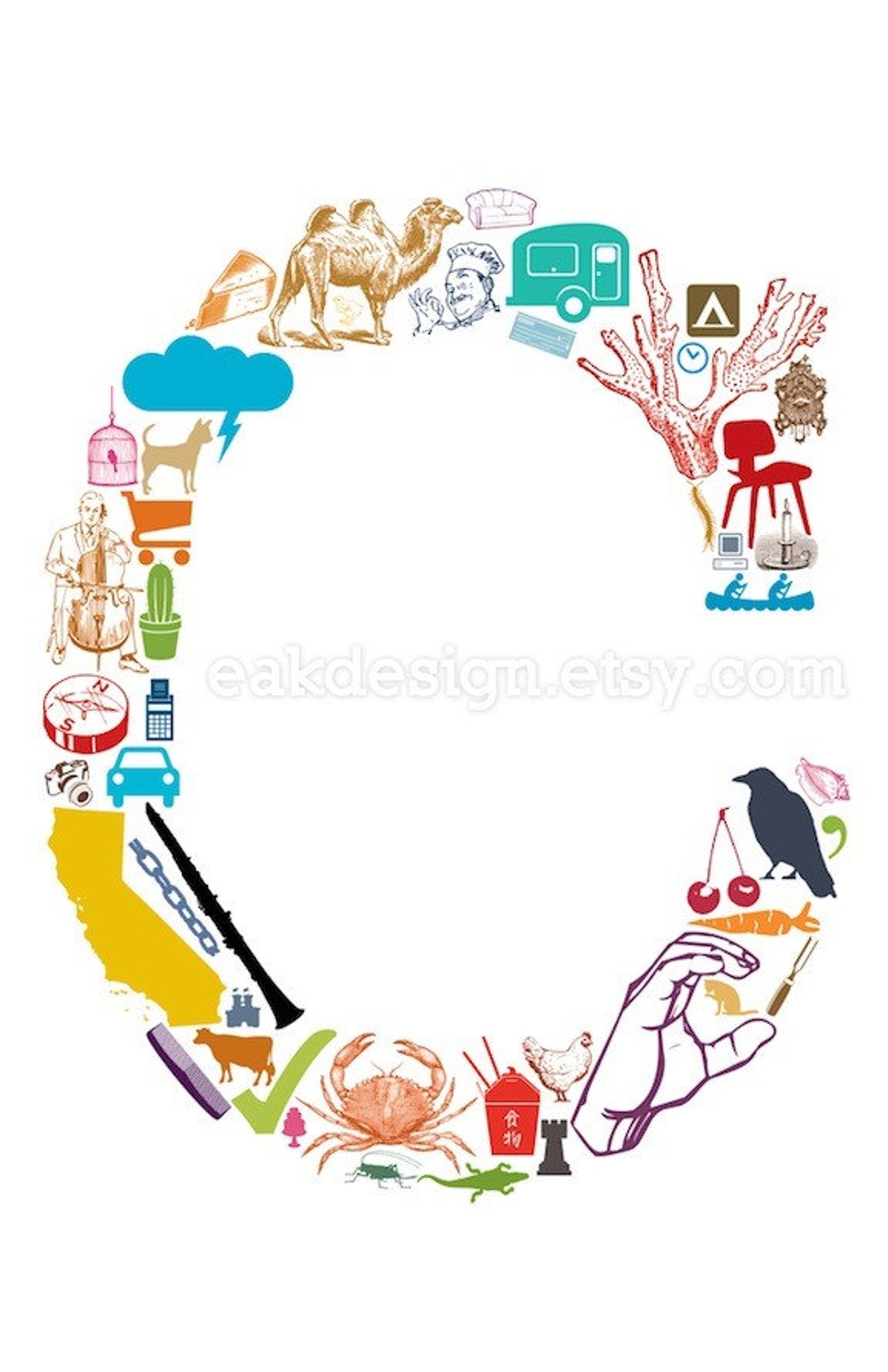 C is For... (11 X 17 Letter C Poster Print) | Gift for Baby Nursery ...