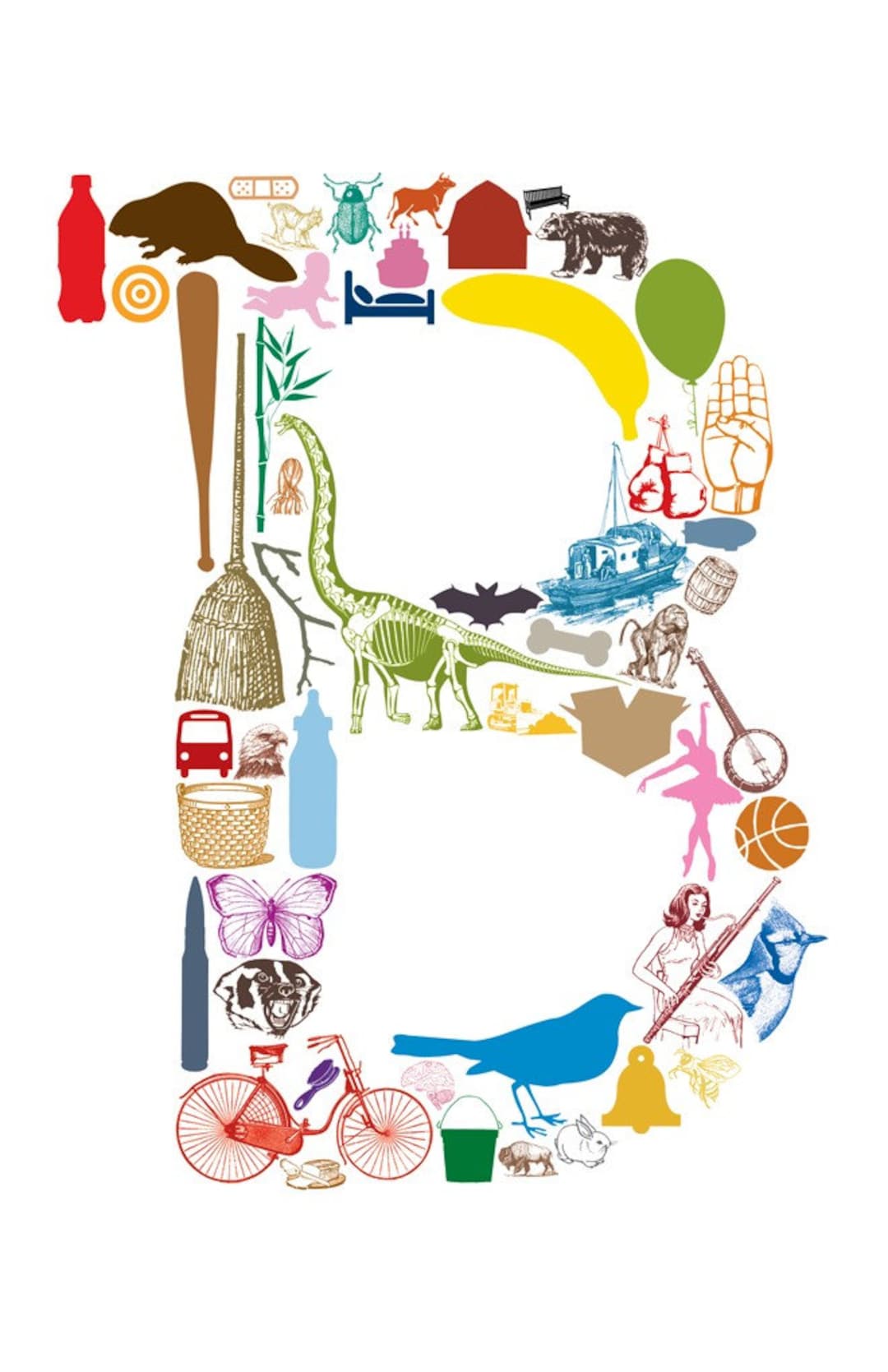 B is For... (11 X 17 Letter B Poster Print) | Gift for Baby Nursery ...