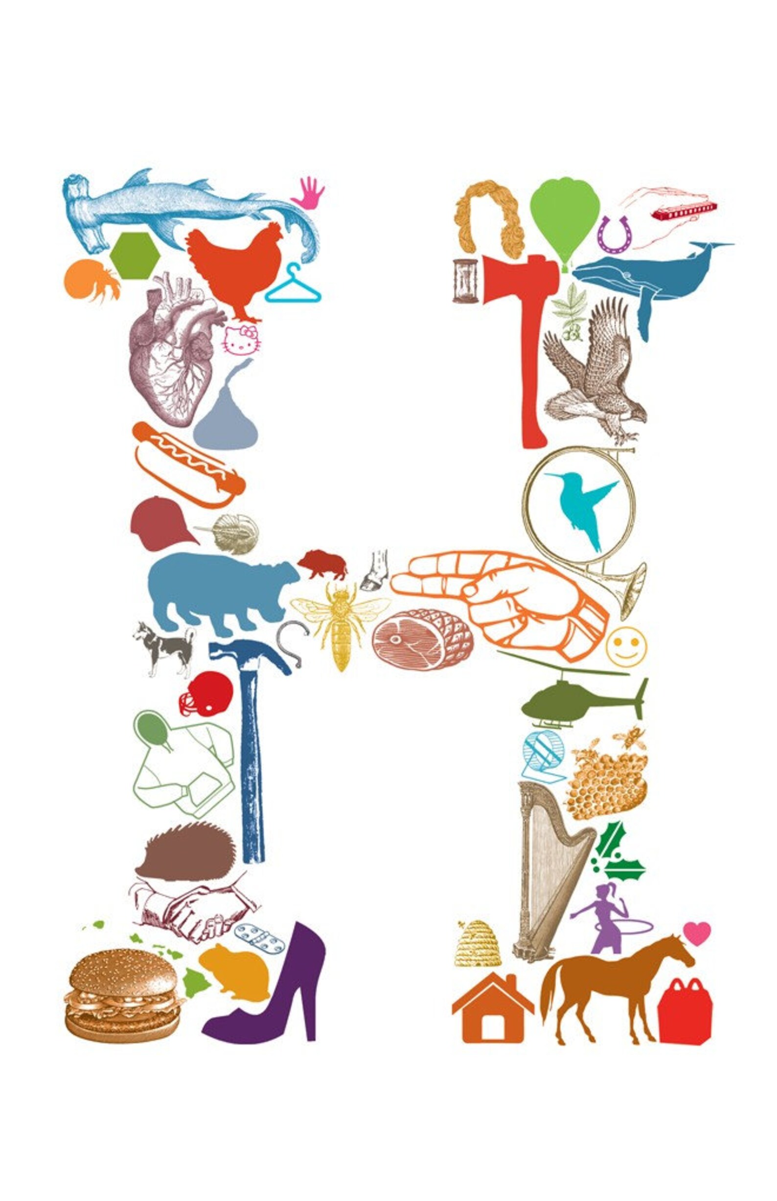 H is For... (11 X 17 Letter H Poster Print) | Gift for Baby Nursery ...