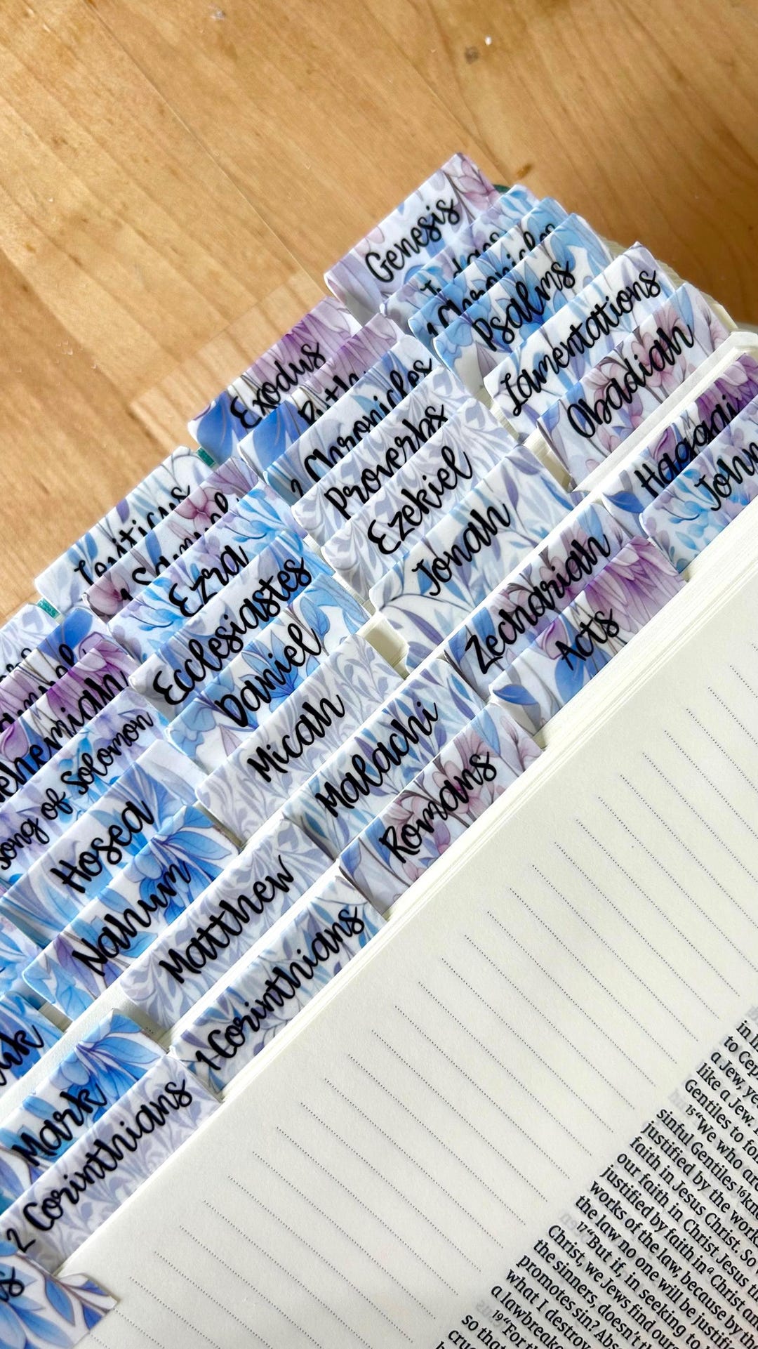 Bible Tabs | Floral Bible Tabs | Pretty Bible Tab | Handmade Bible Tabs ...