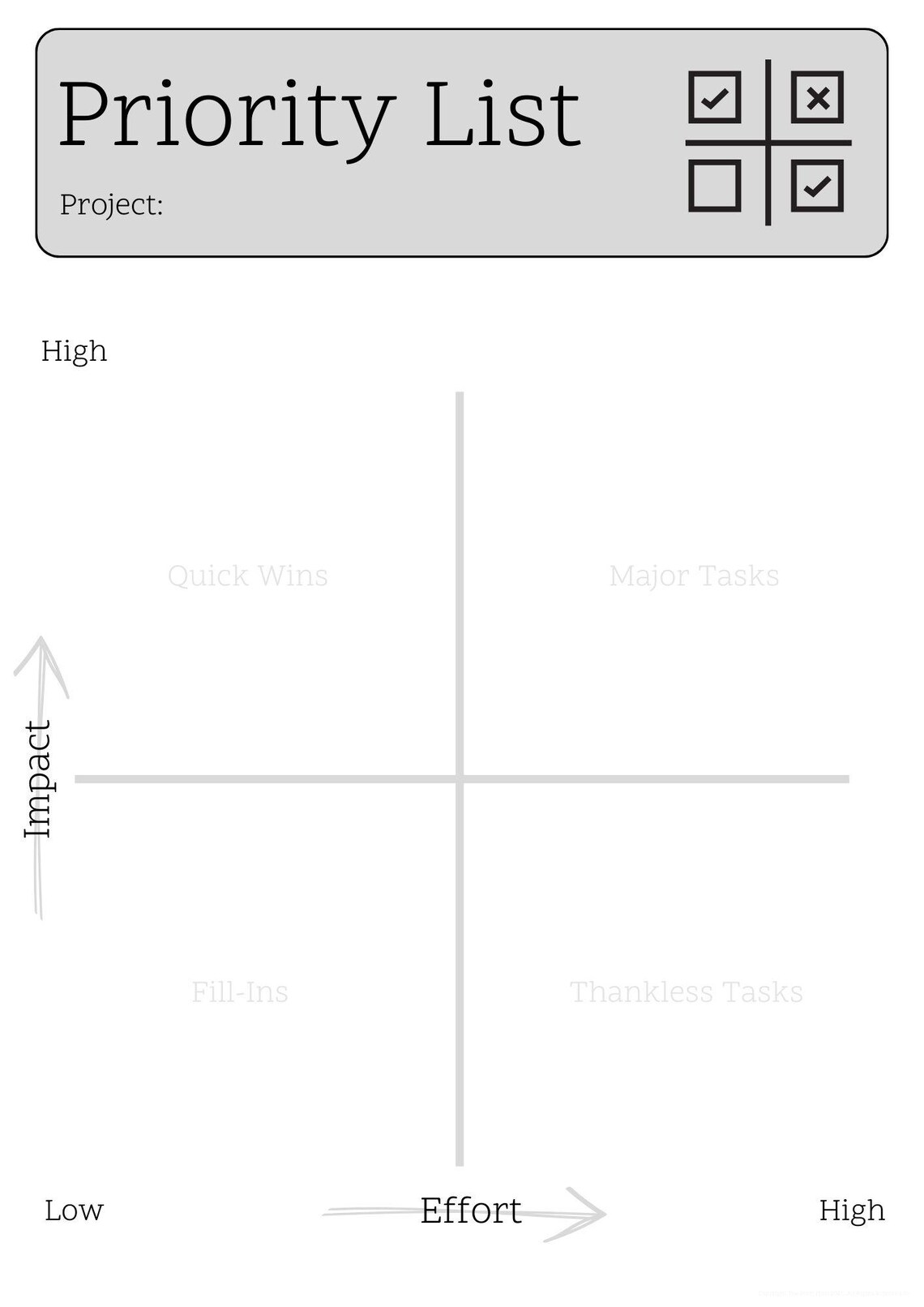 Printable Priority Matrix | Checklist | A4 PDF Print at Home Task ...