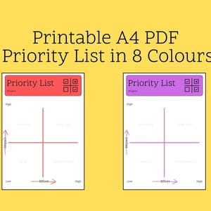 Printable Priority Matrix | Checklist | A4 PDF Print at Home Task ...