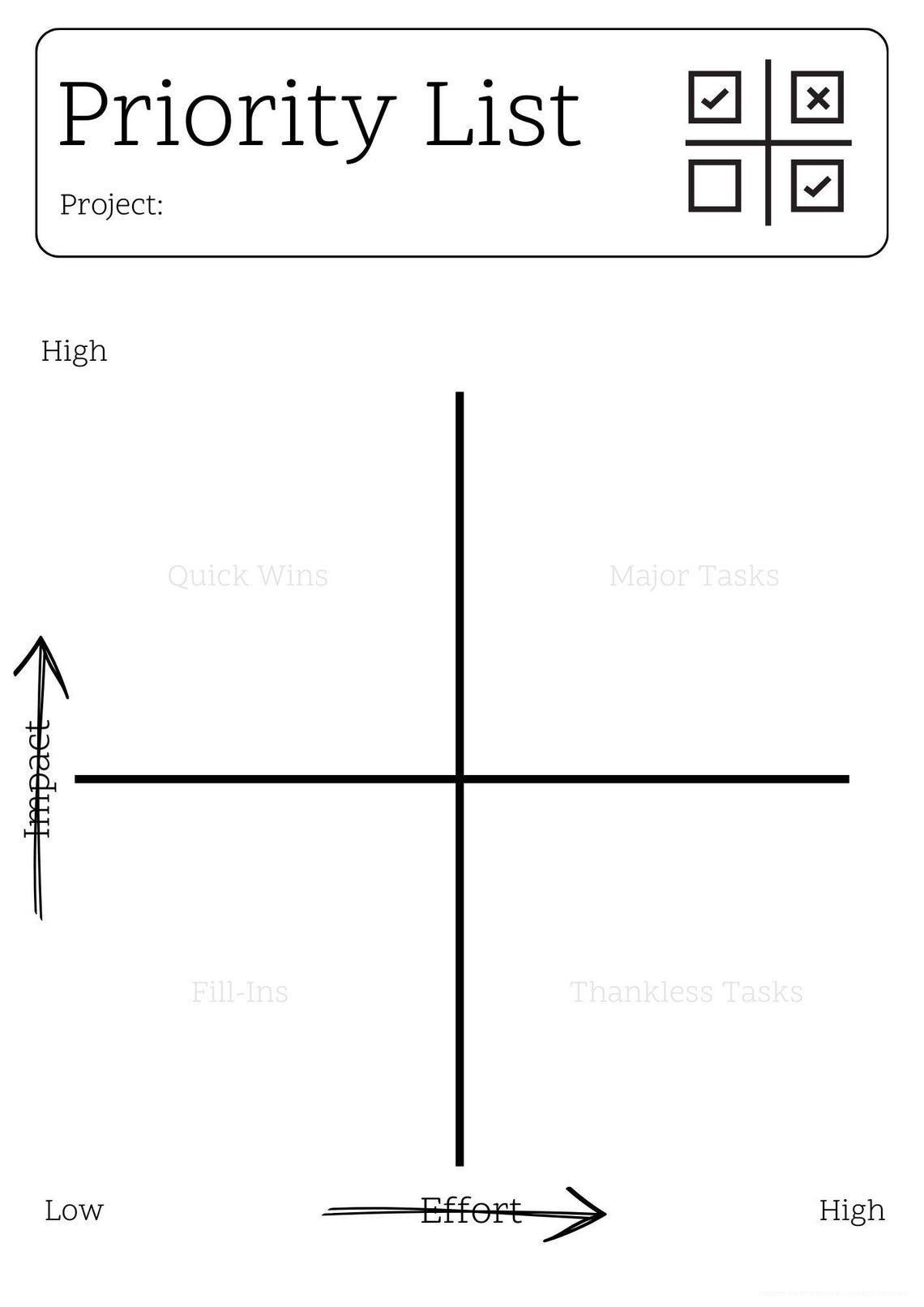 Printable Priority Matrix | Checklist | A4 PDF Print at Home Task ...