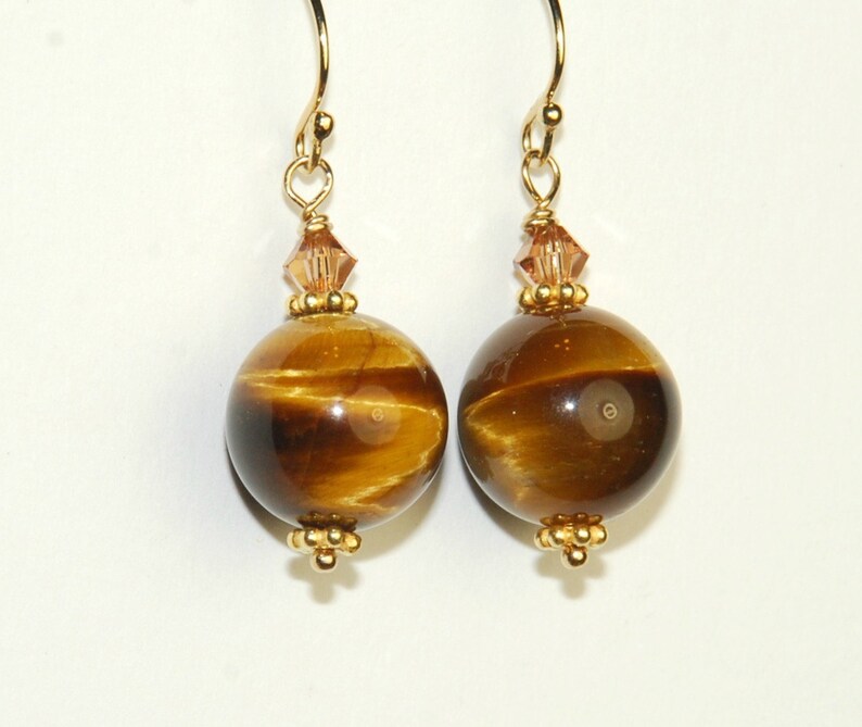 Tigers Eye Earrings Tiger Eye Short Drop Earrings Brown - Etsy