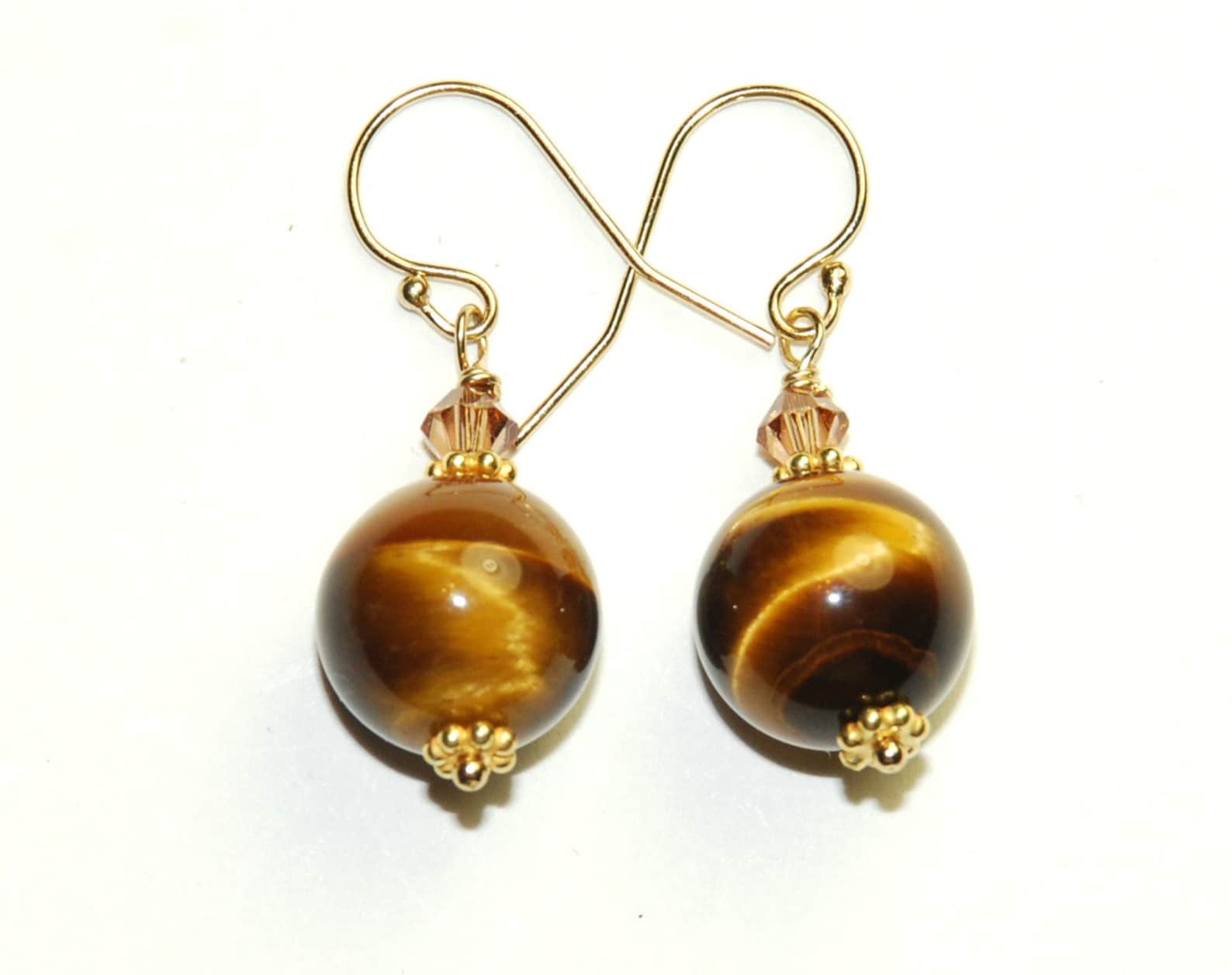 Tigers Eye Earrings Tiger Eye Short Drop Earrings Brown - Etsy