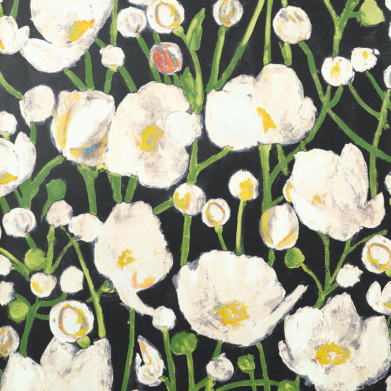 Thibaut TIVOLI Wallpaper, Designer Wallpaper, Fanciful Foliage, Tulip ...