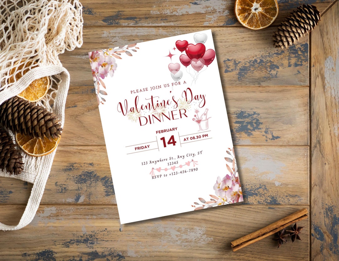 Editable Valentine's Day Party Invitation Valentines Digital Download ...