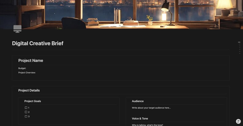 Notion Digital Creative Brief Template - Etsy