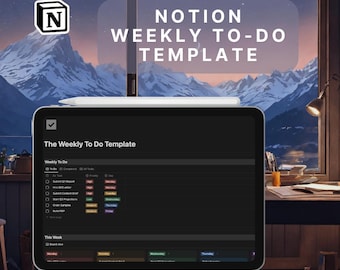 Notion Simple Weekly to Do List Notion Digital Planner Notion Template Daily Weekly Checklist ...