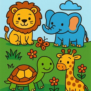 Wild Wonders: Children's Animal Coloring Sheet - Etsy
