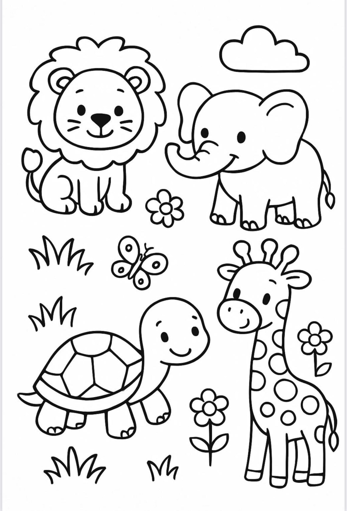Wild Wonders: Children's Animal Coloring Sheet - Etsy