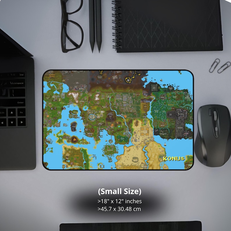 Custom Runescape Mouse Pad, OSRS World Map Desk Mat, Runescape Gift ...