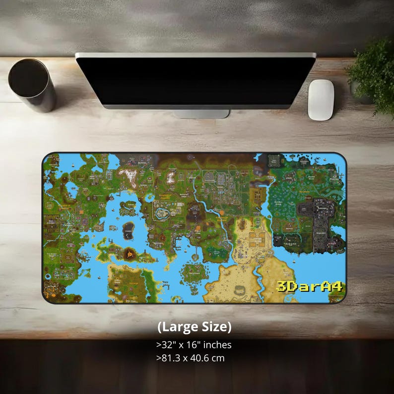 Custom Runescape Mouse Pad, OSRS World Map Desk Mat, Runescape Gift ...