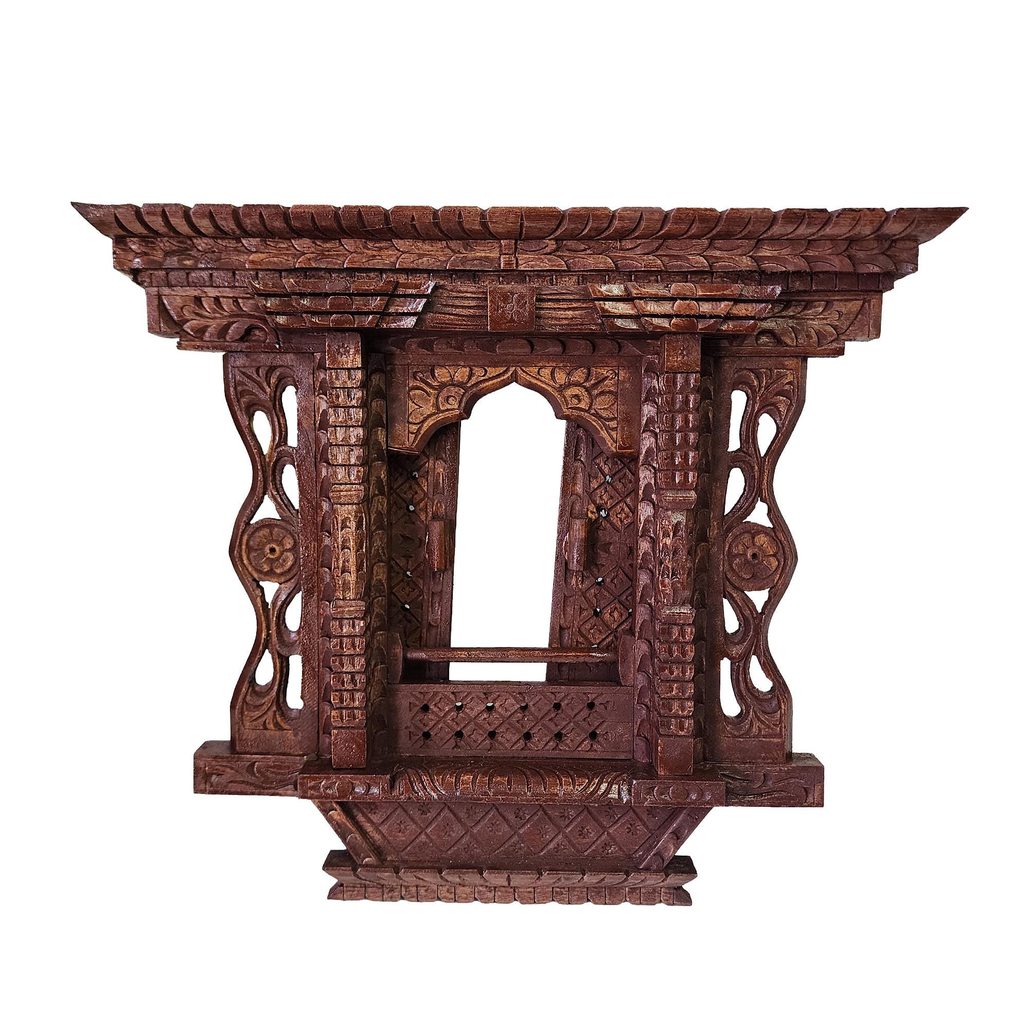 10-inch Traditional Newari Wooden Hand Carved Windows, Natural Wood - Etsy