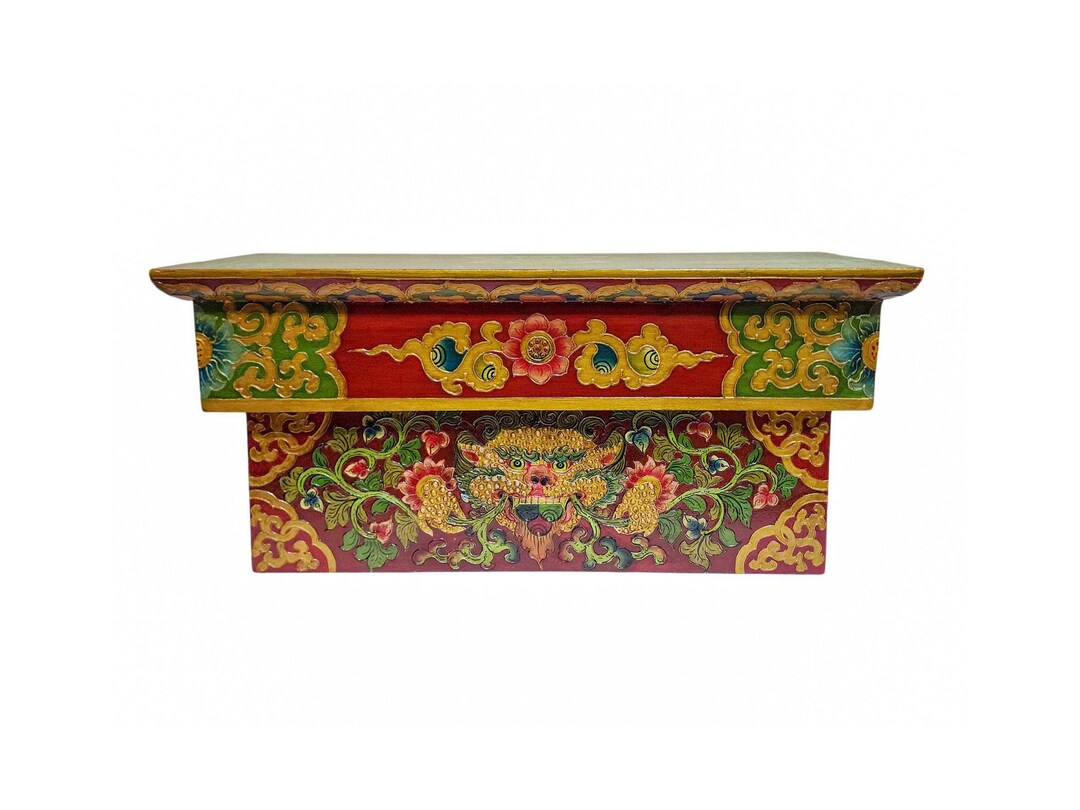9-inch Tibetan Ritual Foldable Table, Traditional Color Painted - Etsy