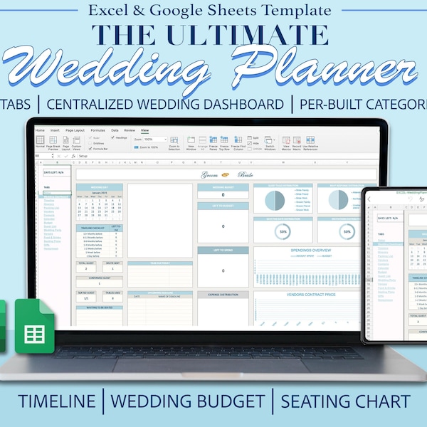 Excel Wedding Planner - Etsy