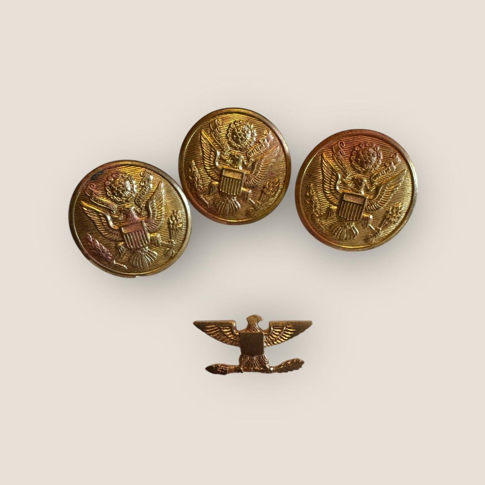 WW II Army Brass Buttons (3) Eagle Pin - Etsy