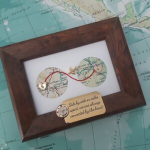 Long Distance Gift, Two Maps in One, Custom Map Gift, Maps in Frame ...