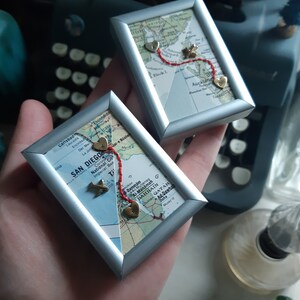 Custom Map Frames: Long Distance Relationship Gift, Red String of Fate ...