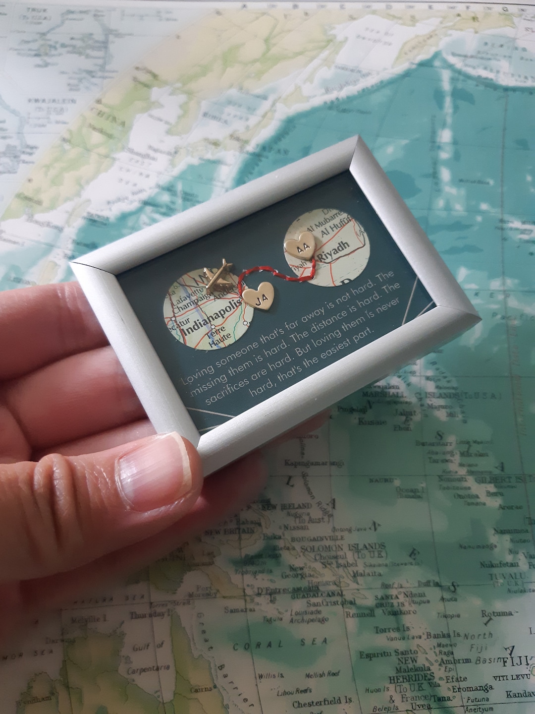 Long Distance Gift Two Maps in One Custom Map Gift Maps in - Etsy
