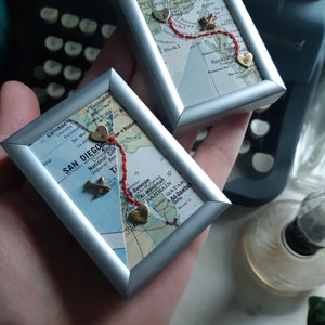 Custom Map Frames: Long Distance Relationship Gift, Red String of Fate ...