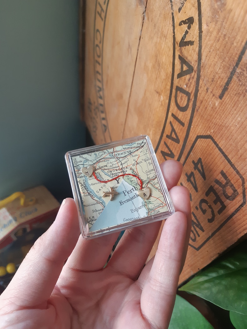 Pocket Hug Long Distance Gift Two Maps in One Custom Map - Etsy