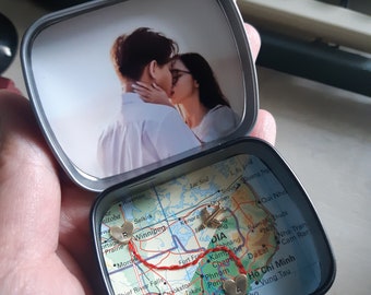 Long Distance Gift, Two Maps in One, Custom Map Gift, Maps in Frame ...