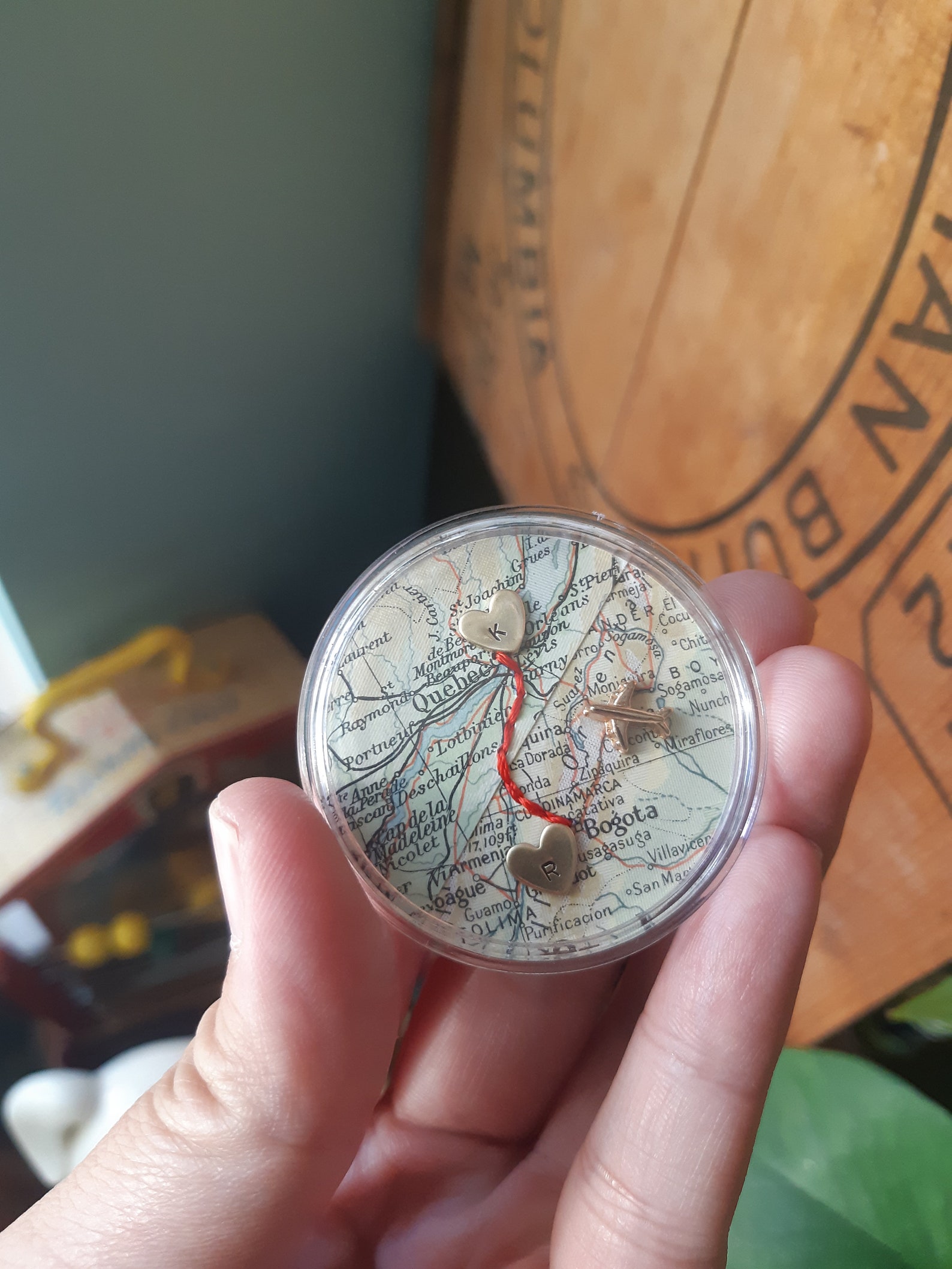 Pocket Hug Long Distance Gift Two Maps in One Custom Map - Etsy