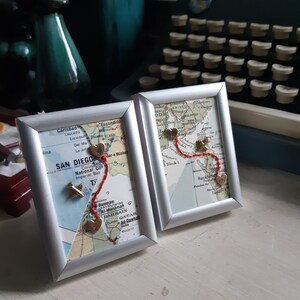 Custom Map Frames: Long Distance Relationship Gift, Red String of Fate ...
