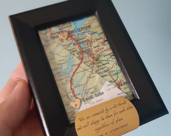 Long Distance Gift, Two Maps in One, Custom Map Gift, Maps in Frame ...